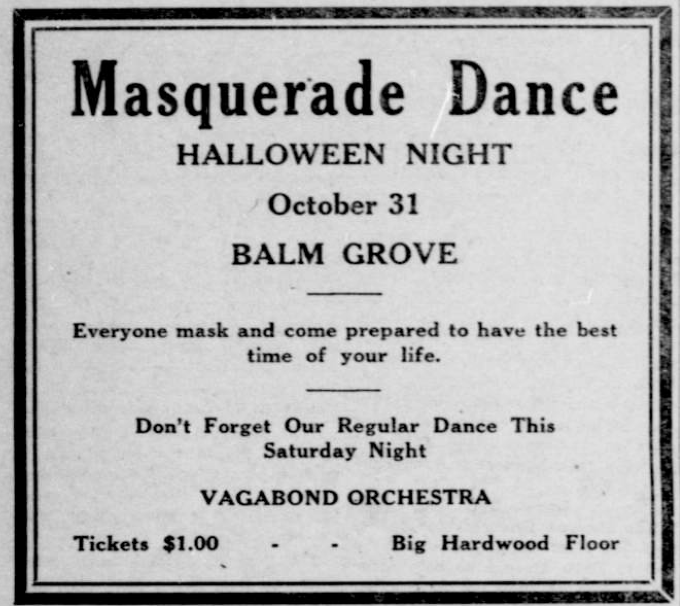 Column | 1925 in Forest Grove: Balm Grove features masquerade dance ...